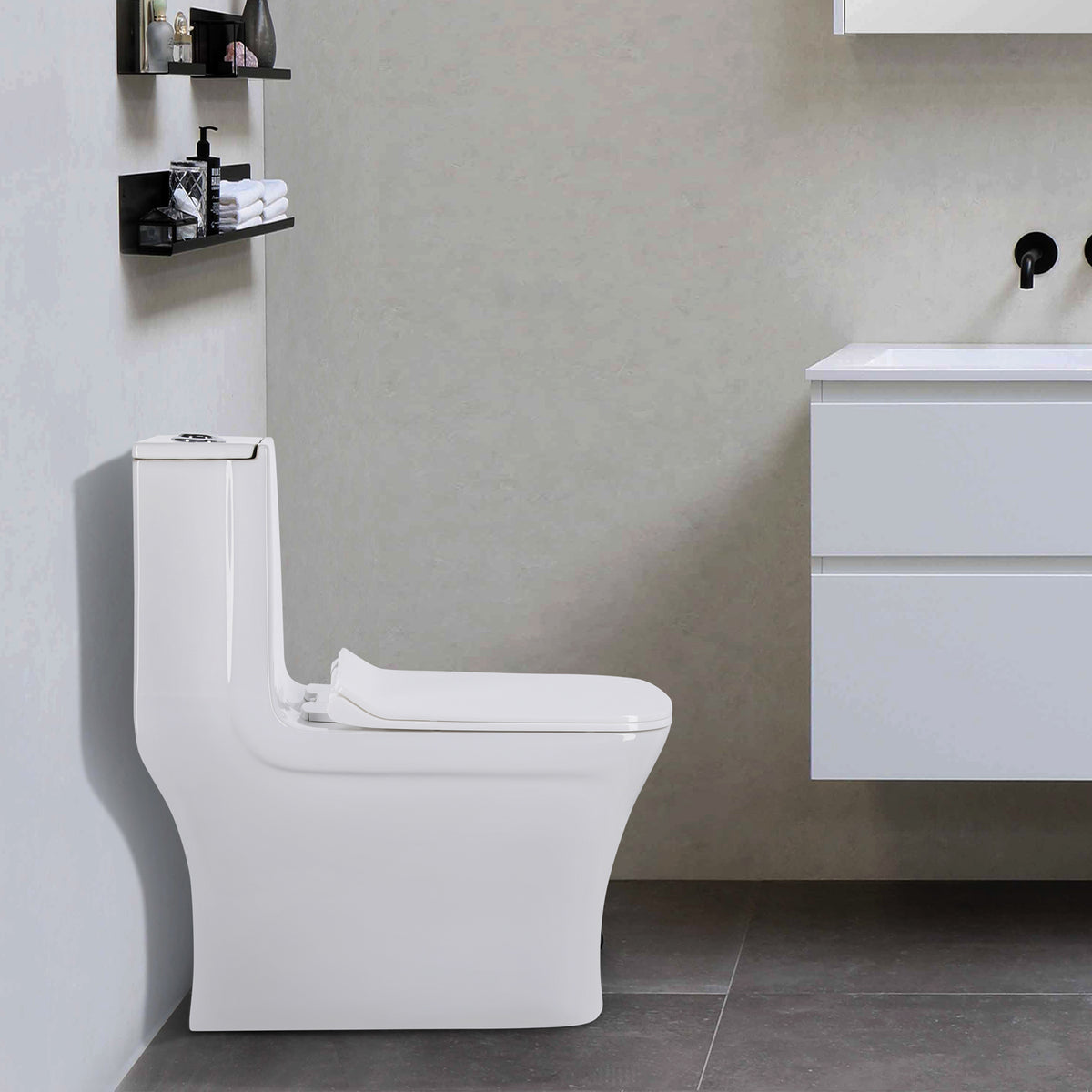 SQUARE Ceramic Western Toilet/Commode/European Commode Square With Sof ...